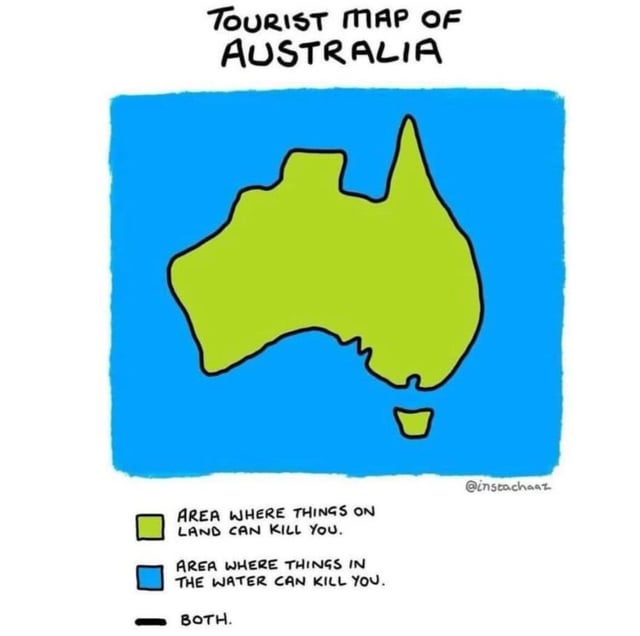 Tourist Map of Australia - Land vs Water Dangers GagBase | AI-powered ...