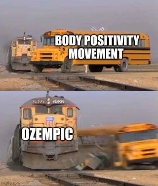 Body Positivity Movement vs Ozempic - Train Collision Meme GagBase | AI ...