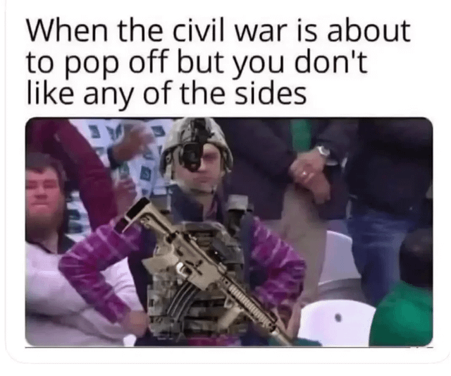 When the civil war is about to pop off but you don't like any of the ...