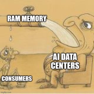 RAM Feeding AI Data Centers, Consumers Left Thirsty GagBase | AI ...