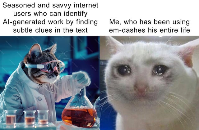 AI Detection Expert vs. Em-Dash User GagBase | AI-powered meme search ...